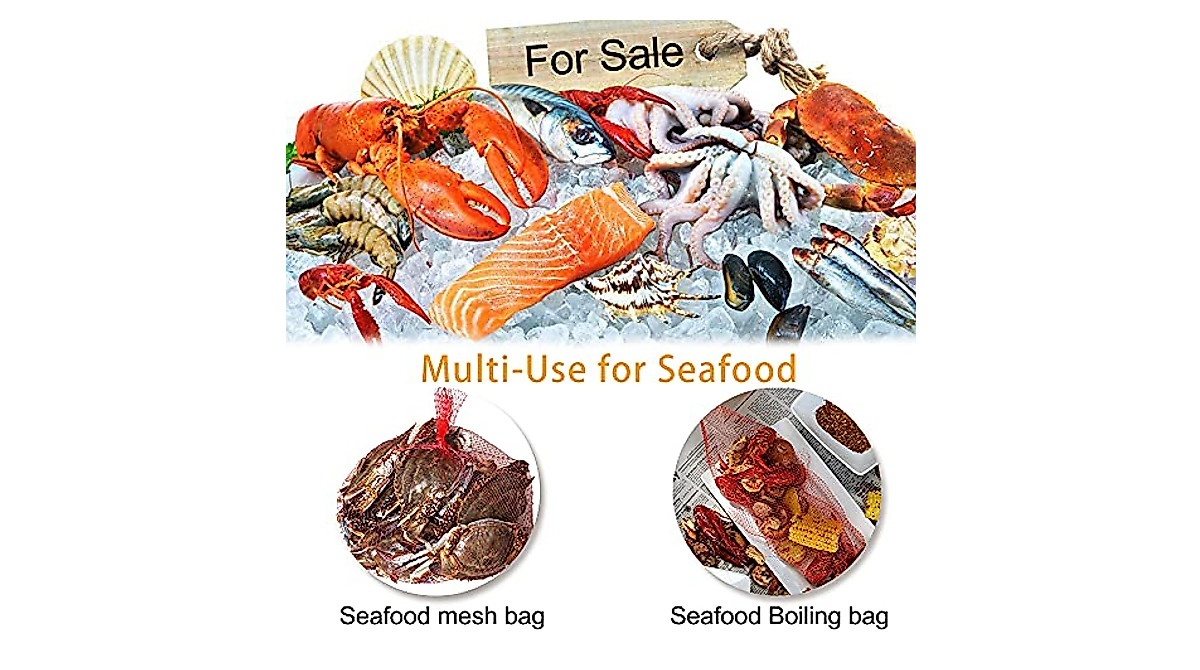 TEMUCY 24-Inch Reusable Mesh Bags for Seafood & Garden