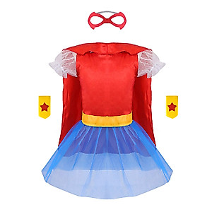 Jeowoqao Girls Dress up Trunk Princess Set, 24Pcs Pretend Play Costume Set, Fairytale, Supergirl, Princess, Rainbow Girls Costume for Toddler/Little Girls Ages 3 4 5 6 Years