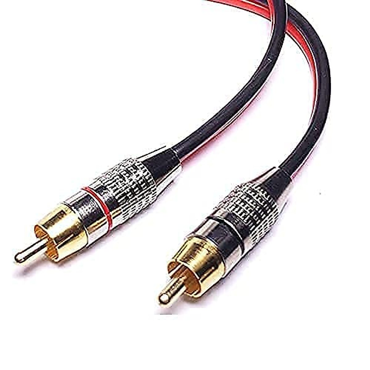 RCA Connector to Speaker Wire Adapter, Csk 2PCS Speaker Cable Bare Wire to RCA Male Plug Adapter Audio Open End for Amplifiers Speaker(3ft)