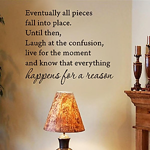 Eventually All Pieces Fall into Place Inspirational Quotes Wall Decals Saying Vinyl Wall Art Sticker Home Decor 22×19In
