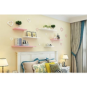 WANLIAN Wall Shelf Wall Mount Living Room Creative Shelf Wall Mount Wall Shelf Bookshelf Decoration Shelf 20in×3.6in (Pink)