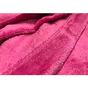 Home Must Haves Solid Hot Pink Affordable Fleece Super Soft Warm Cozy Plush Premium Sofa Couch Picnic Bed Queen Size 80" x 80"