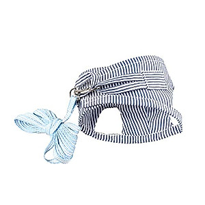 POPETPOP Ferret Harness - Small Animals Outdoor Walking Vest Harness with Lead Leash Set Rabbit Hedgehog Ferret Guinea Pigs Piggies Squirrel Kitten Puppy Comfort Clothes - Blue Small