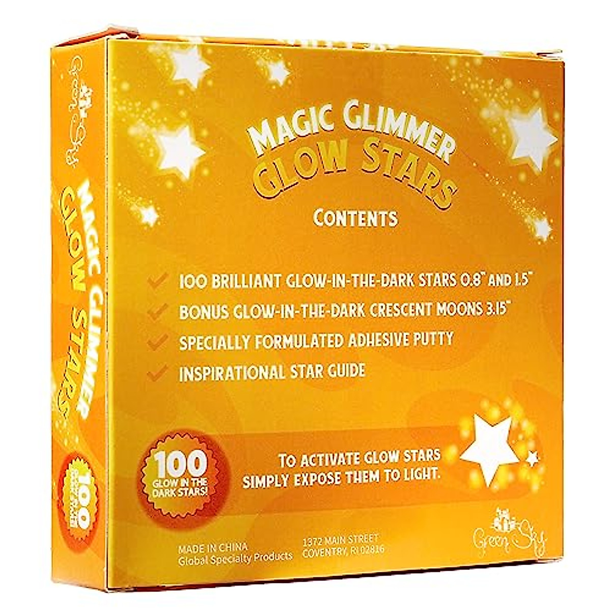 Green Sky Deluxe Glow Stars; Glow in The Dark Stars for Ceiling, Ceiling Stars, Glowing Stars for Ceiling Include Bonus Moon (100 Count)