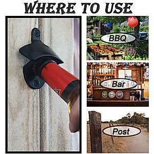 Luwanburg Stainless Wall Mount Beer Bottle Opener Screw in Bottle Cap Opener Black