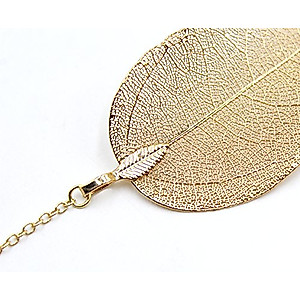 ANKOMINA Cute Leaf Vein Bookmarks with Rabbit Alice Pendant for School Supplies,Great Gift for Girl Boys Adult Book Marker,Gift Box