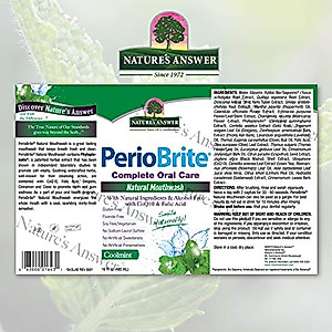 Nature's Answer PerioWash Mouthwash Alcohol-Free Cool Mint - 16 fl oz | Fluoride Free | Natural Breath Freshener | Stain Remover | Natural Teeth Whitener