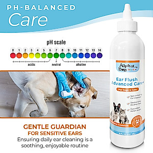 ALPHA DOG SERIES Advanced Ear Cleaner, Soothing Otic Solution (8 oz) – Reduces Itching, Odor & Wax Buildup – Safe for Dogs & Cats – W/Aloe & Vitamin E