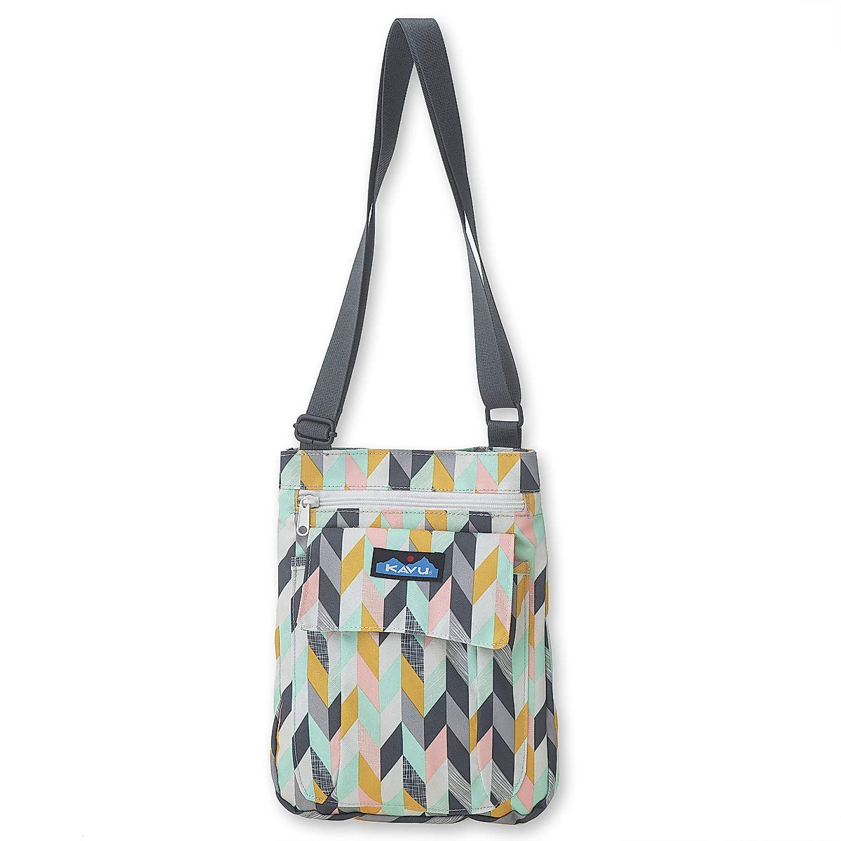 KAVU For Keeps Bag With Hip Crossbody Adjustable Purse Strap, Chevron Sketch