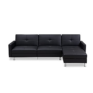 Gold Sparrow Davenport Sectional, Black