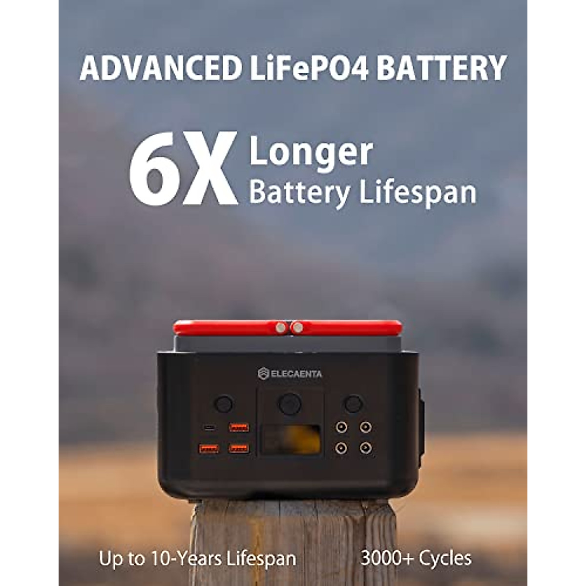 ELECAENTA Portable Power Station 200W, 200Wh LiFePO4 Battery Backup, 100W Solar Fast Charging, 2 AC Pure Sine Wave Outlets, PD 60W USB C, Lightweight Solar Generator for Outdoor Camping Fishing RV