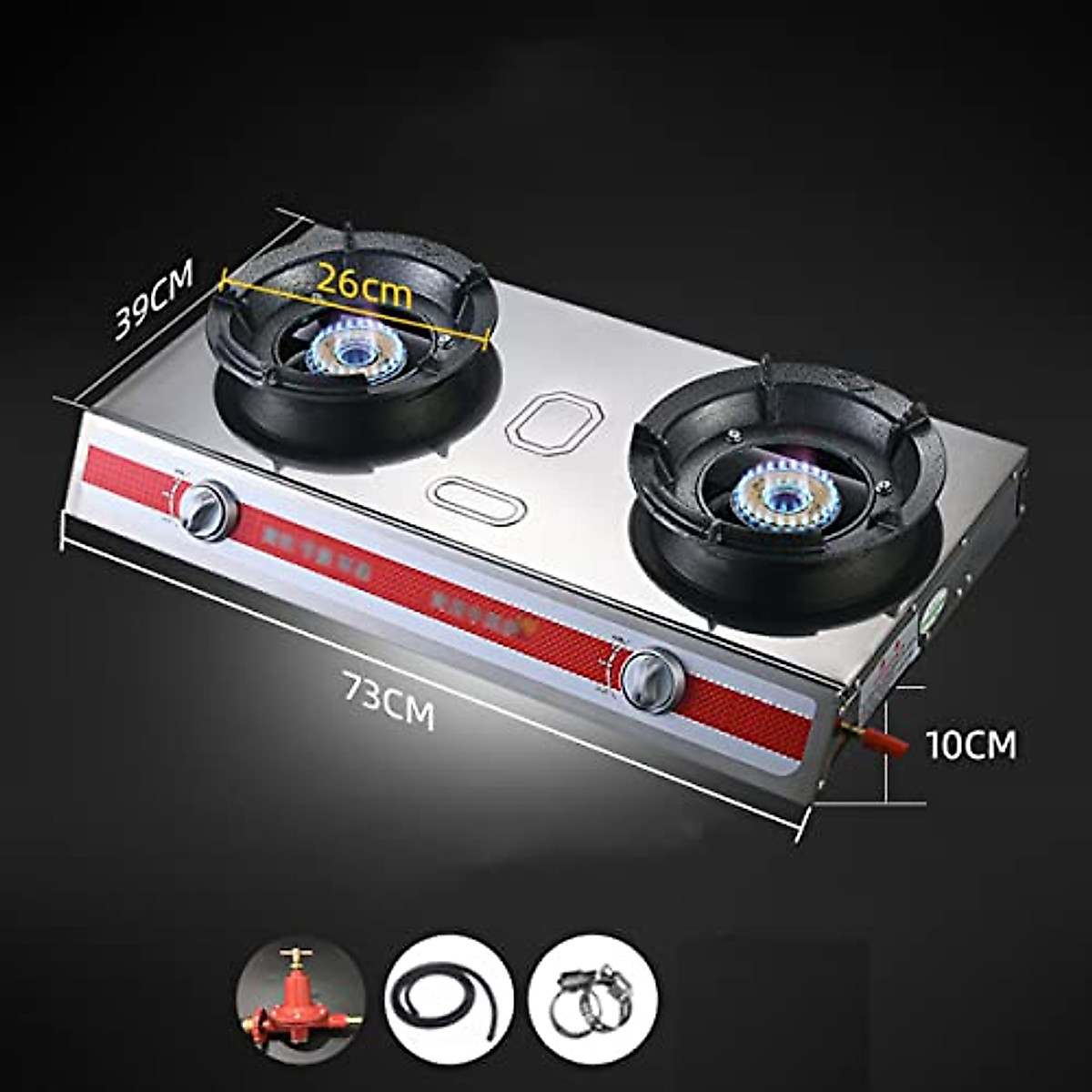 Gas cooker, single and double cooker, portable gas cooker, stainless steel gas cooker, camping, double cooker, for caravans, flats, outdoors,2