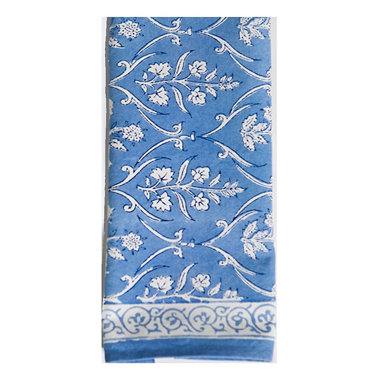 Petal Pushing Cotton Tea Towels (2pc, hand-printed) - Azure
