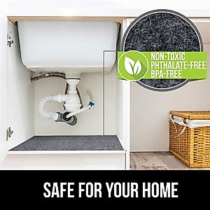 Gorilla Grip Drawer Liner and Under Sink Mat, Drawer Liner Size 12x30, and Under Sink Mat Size 24x30, Both in White, 2 Item Bundle