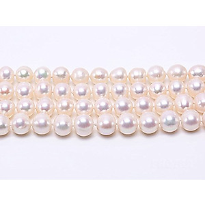 JYX Pearl Long Strand Necklace Natural White 8mm Flat Round Freshwater Cultured Pearl Necklace Endless Sweater Necklace 64"