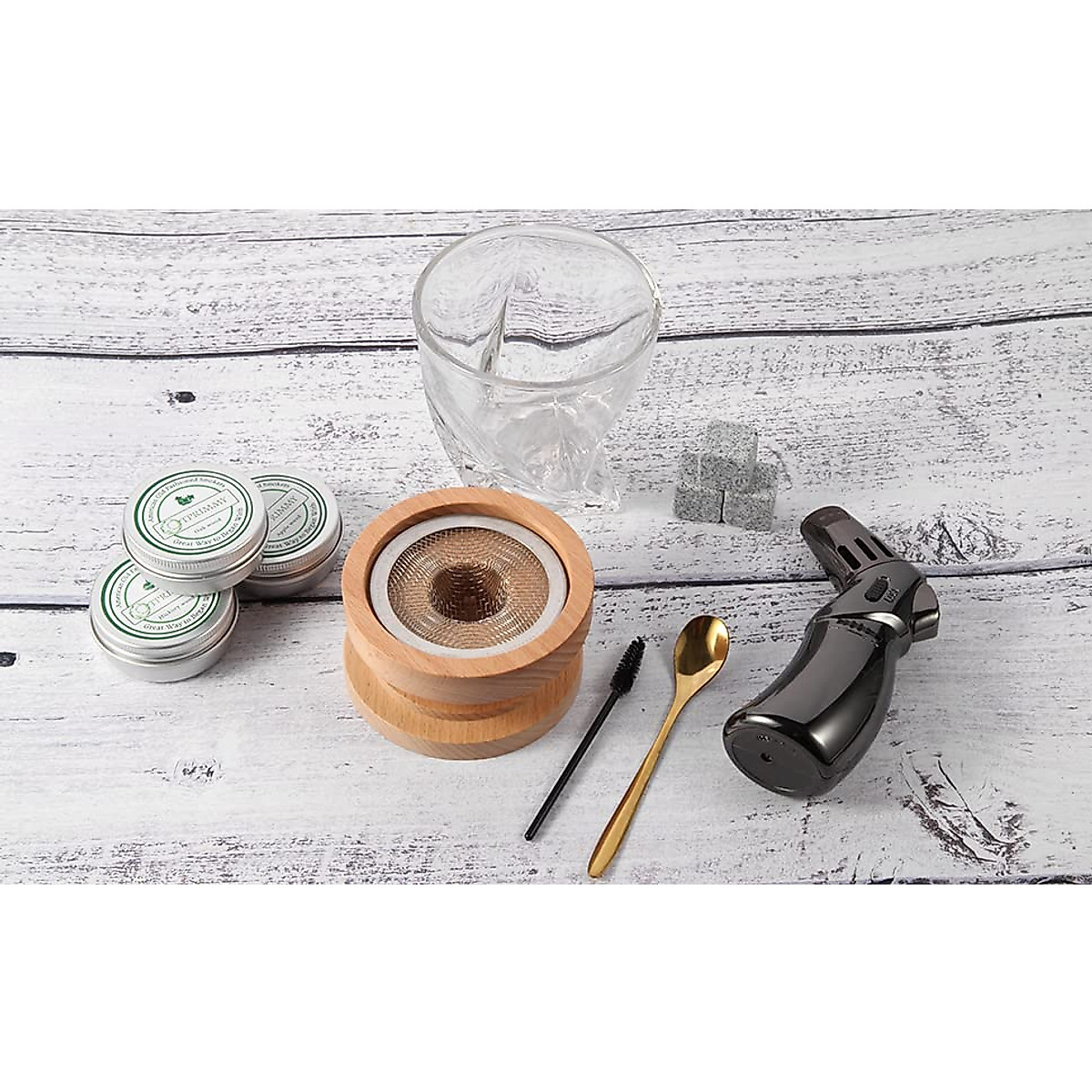 Cocktail Smoker Kit, Luxurious Torch amp, 2 Glass. Whiskey Smoker and old Fashioned Cocktails, Drink Smoker Infuser Kit, Fancy Premium and best Bourbon Gifts box Set for Men, Husband, Father, Brother