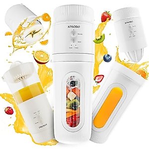 JOSOBO Portable Blender for Shakes and Smoothies with 13 Oz BPA Free Travel Cup and Lid, Upgraded Triple Blender Head, USB Rechargeable, Portable Juicer for Home, Travel, Camping