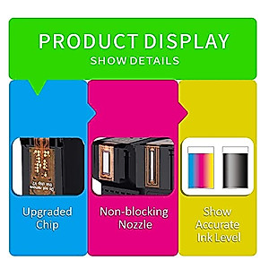 INCWOLF Remanufactured Ink for 63XL 63 Black and Color Combo Pack to use with OfficeJet 3830 3831 Envy 4520 4512 Officejet 4650 5255 5220 Deskjet 1112 3634 3639 3632 (1 Black, 1 Color)
