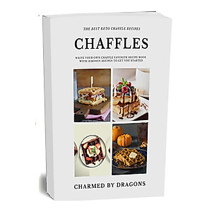 Dash MINI Waffle Iron 4" SPIDERWEB With The Best Keto Chaffle Recipe Book and Journal by Charmed By Dragons (4 inch MINI WHITE SPIDERWEB)