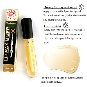 2 PCS Cozzo Lip Plumper, Vitamin E Plumping Lip Maximizer Serum Transparent Toot Lip Oil Lip Plumper Gloss, Instant Lip Filler Plump Lip Enhancer Serum (2 PCS)