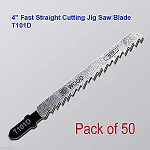 50x T101D 4" 100mm T-shank Jig Saw Blades fits Bosch, Makiota, Milwaukee HCS Wood Cutting