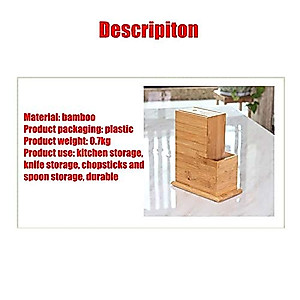 HomDSim Bamboo Knife Block Household Drain Knife Rack Shelf