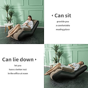 KAERMU Inflatable Deck Chair with Air Pump, Foldable Lounge Chair for Bedroom and Living Room, Indoor Sofa Lounge with Handrails(Brown)