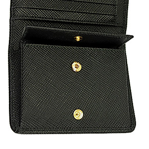 Prada Black Saffiano Leather Tri-fold Wallet 1MH176 Nero