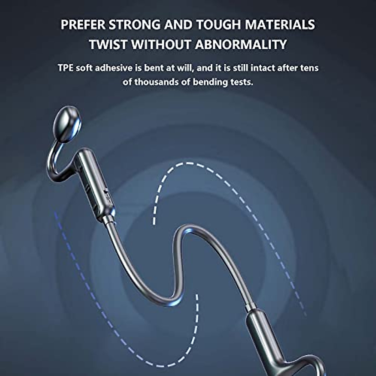 Qiopertar Sound Wave Conduction Bluetooth Headset Long-Lasting Battery Life Outdoor Sports Stereo Surround Sound Waterproof Headset