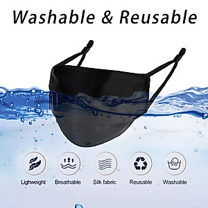 Washable Silk Face Mask Women Black Cloth Reusable Female Funny Breathable Adults Designs Filters Mulberry Adjustable Mascarillas Balaclava Cute Chain Kitsch Products Elastic Cotton Pink Red Yellow