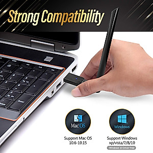 USB WiFi Adapter – 1200M WiFi Dongle High Speed 802.11ac 5dBi Dual Band 2.4/5GHz Wireless Network Adapter for PC/Desktop/Tablet/Laptop, Compatible with Windows, Mac OS X