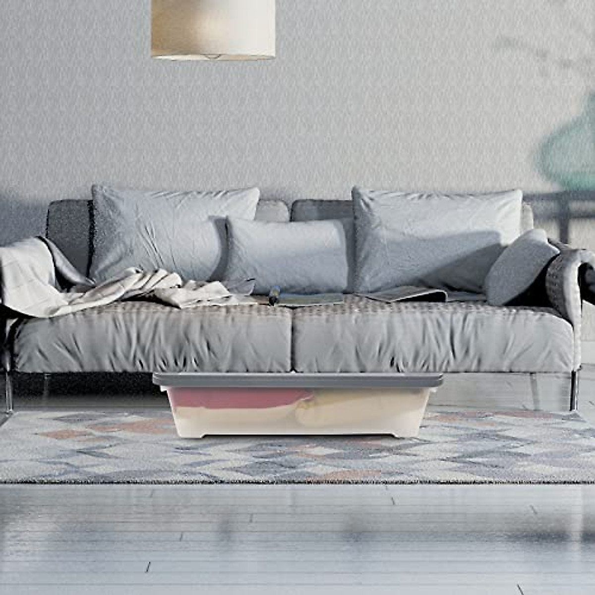 EudokkyNA 40 Quarts Under Bed Boxes with Lids and Wheels, Large Plastic Storage Box Bins Set of 4