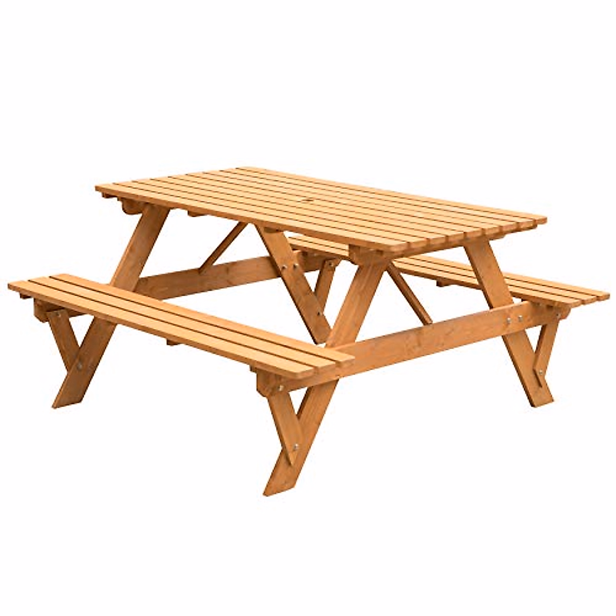 Gardenised, Stained A-Frame Outdoor Patio Deck Garden Picnic Table