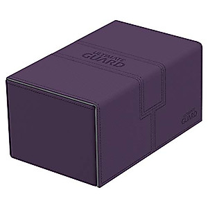 Ultimate Guard Flip 'n' Tray 160+, Deck Case for 160 Double-Sleeved TCG Cards + Dice Tray, Purple/Grey, Magnetic Closure & Microfiber Inner Lining