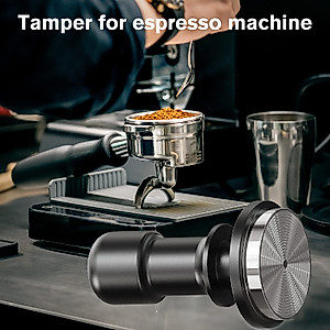 PUSEE 53mm Espresso Coffee Tamper,Premium Calibrated Espresso Tamper 30lb Coffee Tamper with Spring Loaded,100% Stainless Steel Ground Tamper for Barista Home Coffee Espresso Accessories Upgrade3.0
