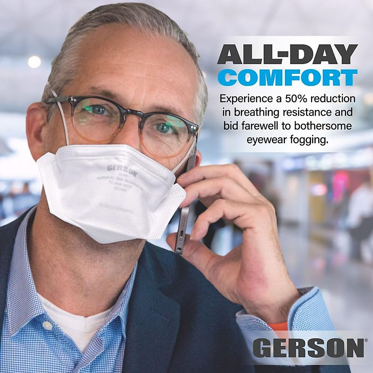 GERSON Pouch Respirator Face Masks - White Respirator Masks for Adults, 3230 Series