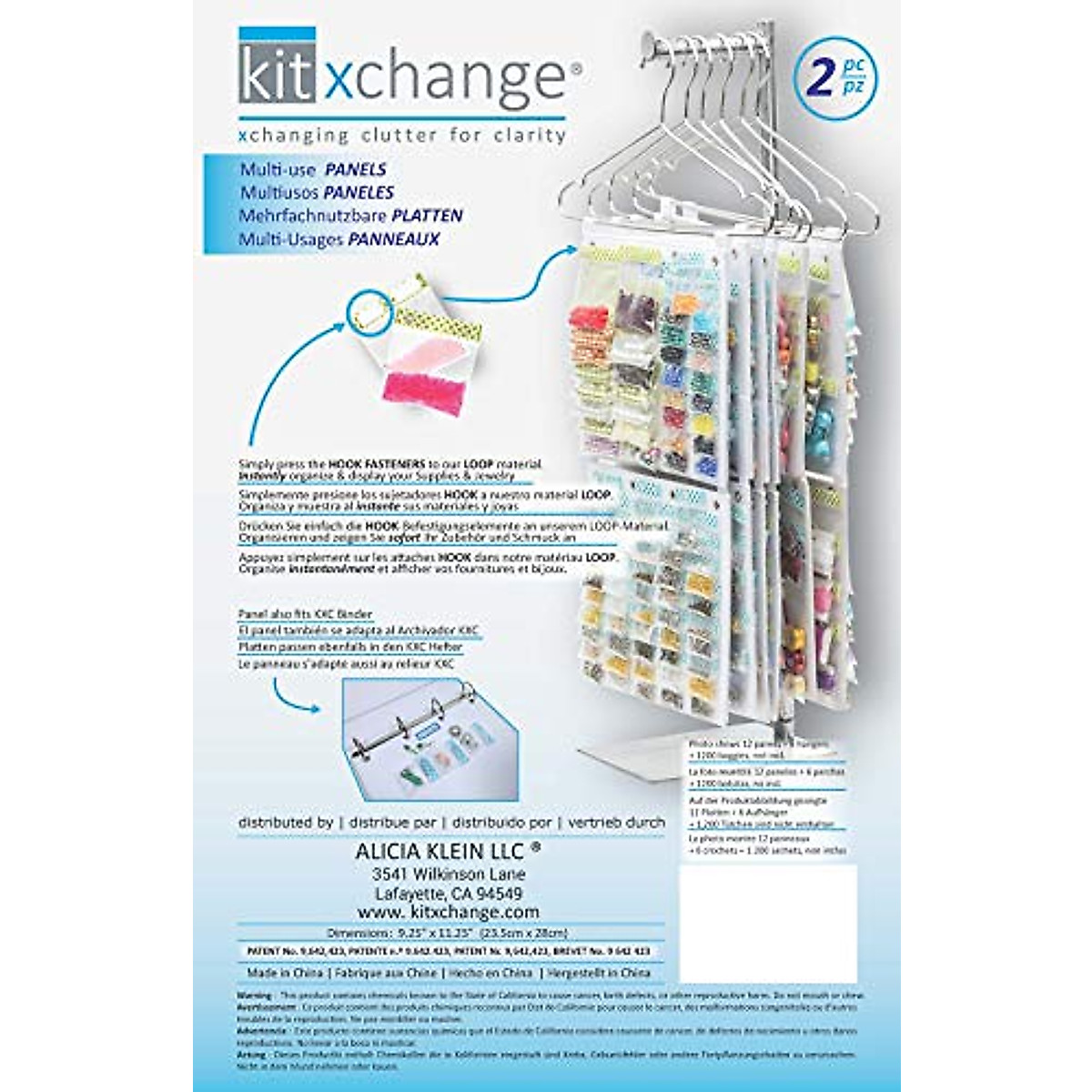 2 Panels by KIT XCHANGE Hanger Binder Storage System Planner Beads Scrapbooking Hook Loop