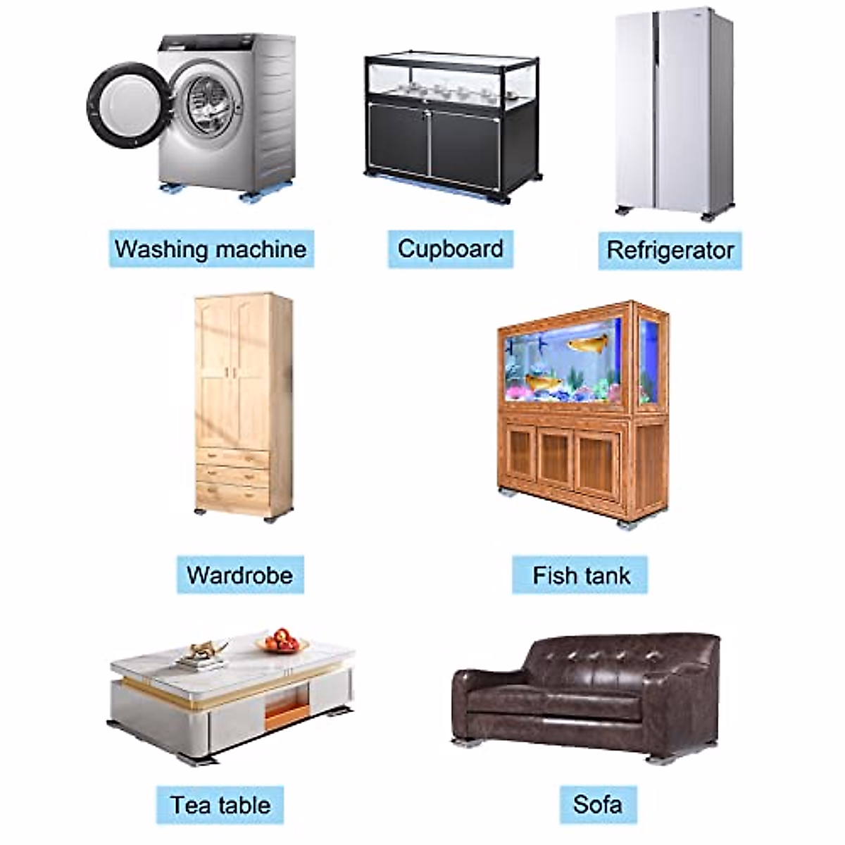 koutey 37" Moving Dollys with Wheels Adjustable Furniture Dolly Appliances Dolly Washing Machine Stand Refrigerator Base Moving Cart Flat Dolly Piano Dolly