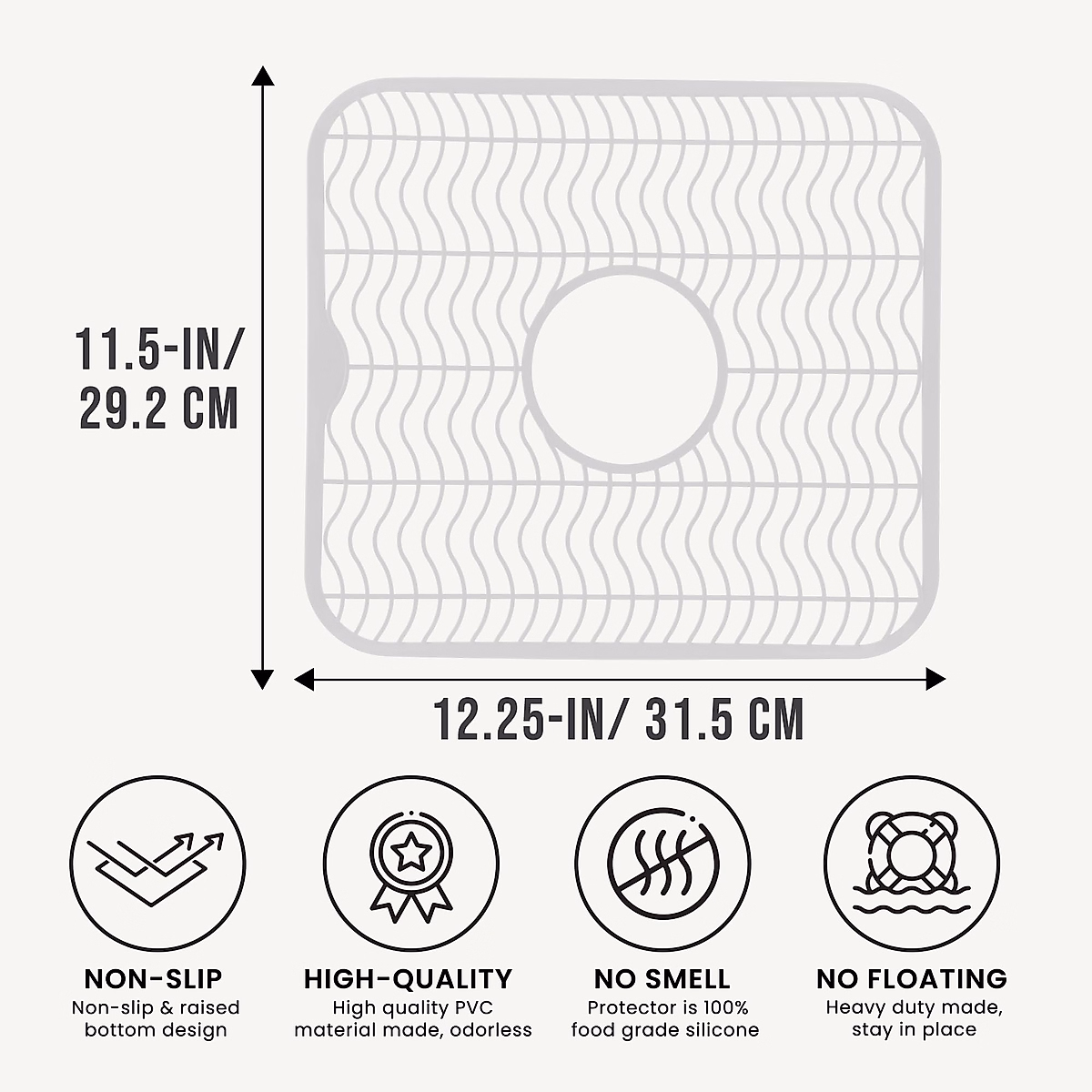DecorRack Sink Protector for Kitchen Sink, 12 x 11 inches, Kitchen Sink Dish Mat, Protect Sink from Stains, Damage, Scratches, Dishwasher Safe Sink Grid (1 Pack)
