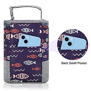 KMONO Breastmilk Cooler Bag,Insulated Baby Bottle Cooler Tote Bag fits 4 Large 8 Oz Bottles,Baby Bottle Carrier Bag for Daycare Travel,Baby Bottle Cooler Bag for Nursing Mom