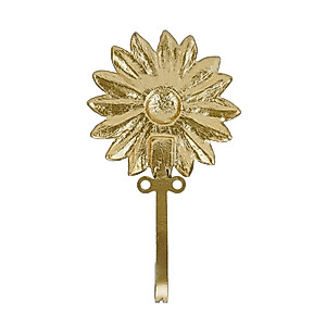 SOFFEE DESIGN 2pcs Golden Single Hooks 3D Flower Retro Style for Room Wall Mounted Decoration, Coat Hat Scarf Hanging Entry Heavy Duty Hooks, Home Decor