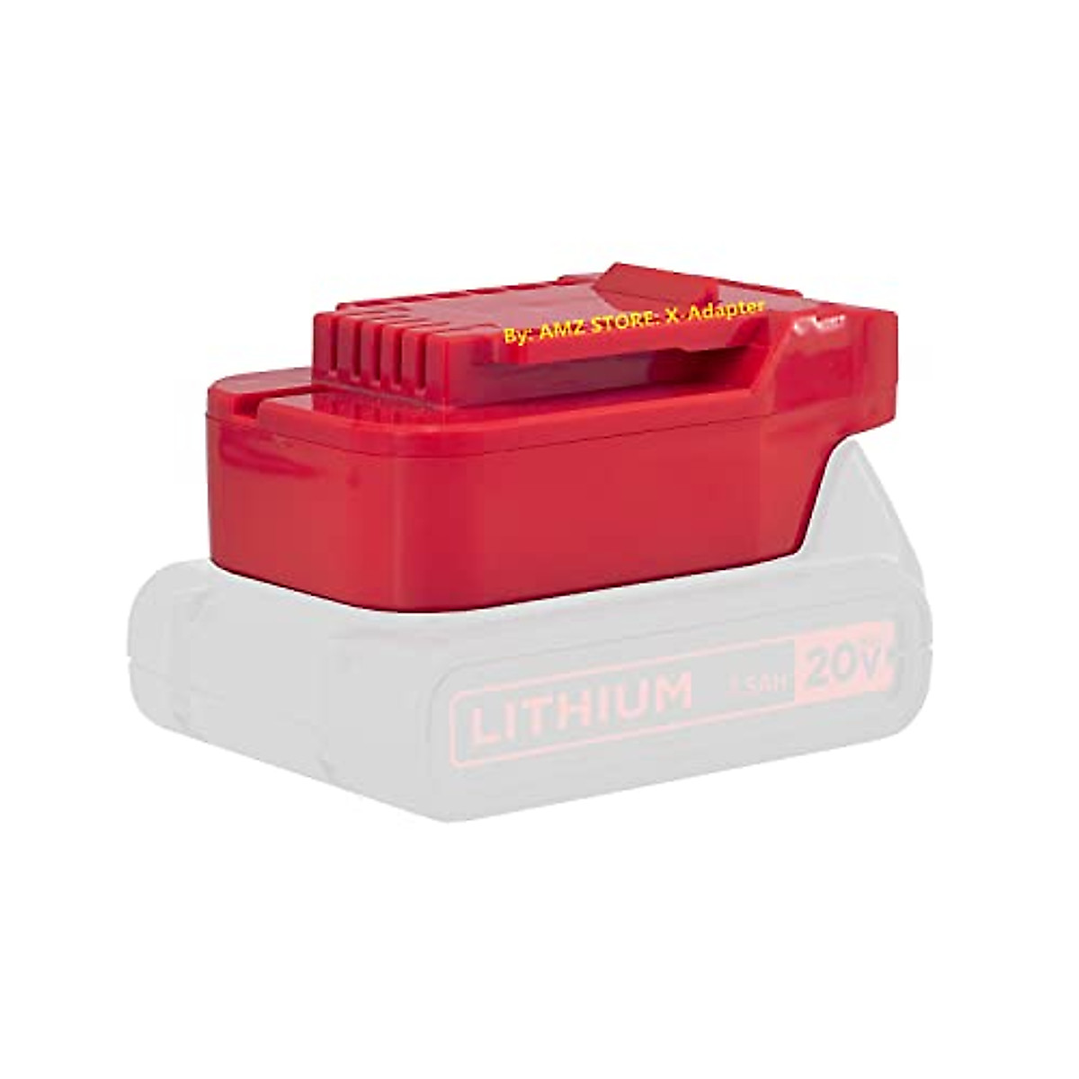 X-Adapter Fits Bauer 20v MAX Cordless Tools Compatible with Black & Decker 20v MAX (NOT Old 18v) Lithium Batteries- Adapter Only, RED (BD-BE20)