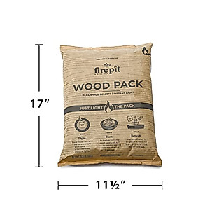 TIKI Brand Wood Packs - 4-Pack, Wood Pellets For Smokeless Outdoor Fire Pits, Wood Fuel Pellets, Easy Instant Fire For 30+ Minute Burn, 17 x 11.5 x 3.5 Inches