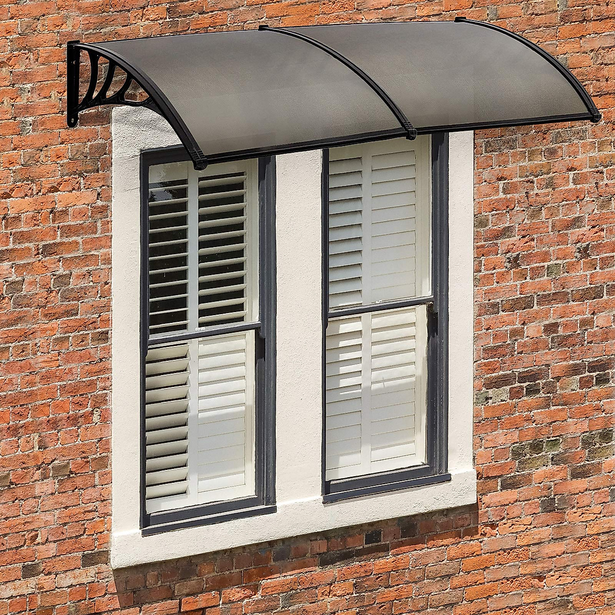 ZENY 40"x 80" Window Awning Canopy Overhead Door Awning Polycarbonate Cover Front Door Outdoor Patio Canopy Cover Sun Shetter,UV,Rain Snow Protection Hollow Sheet