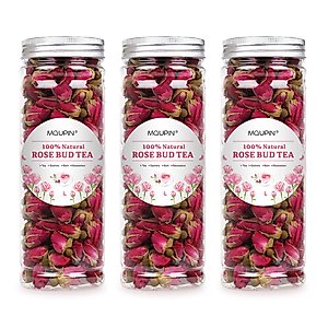 Rose Bud Tea Dried Red Rose,MQUPIN Rose Tea 100% Natural Pure Flower Edible Buds Tea Culinary Food Grade Red Rosebud for Drinking DIY Gift (250g/3Packs)