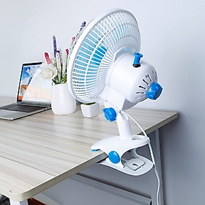 KOCASO 8.1 Inch Oscillating Desk Fan with Strong Wind and Clamp with Cable Cord