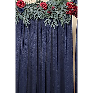 Cytdkve 2 Panels 4.8 Feet x 10 Feet Navy Blue Velvet-Like Wedding Backdrop Curtain Drapes, Silky Soft Window Curtains Panels for Wedding Ceremony Birthday Party Decorations