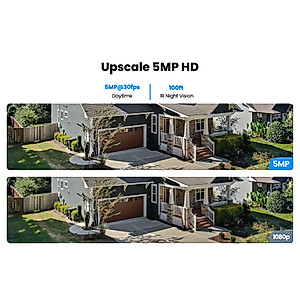 Veezoom PoE Camera - IP Security Camera for Full-Color Night Vision Dome Surveillance Cameras Outdoor with AI Detection, 5MP 100Ft IR Night Vision, Support SD Card (Adapter not Included)-WS-N151HZ