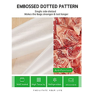 Syntus 8" x 150' Food Vacuum Seal Roll Keeper with Cutter Dispenser, Commercial Grade Vacuum Sealer Bag Rolls, Food Vac Bags, Ideal for Storage, Meal Prep and Sous Vide