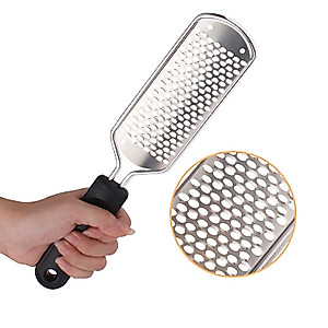 Pedicure Foot File - 2Pcs Stainless Steel Colossal Foot Rasp, Dead Skin Remover for Feet, Professional Pedicure Tools Washable and Reusable